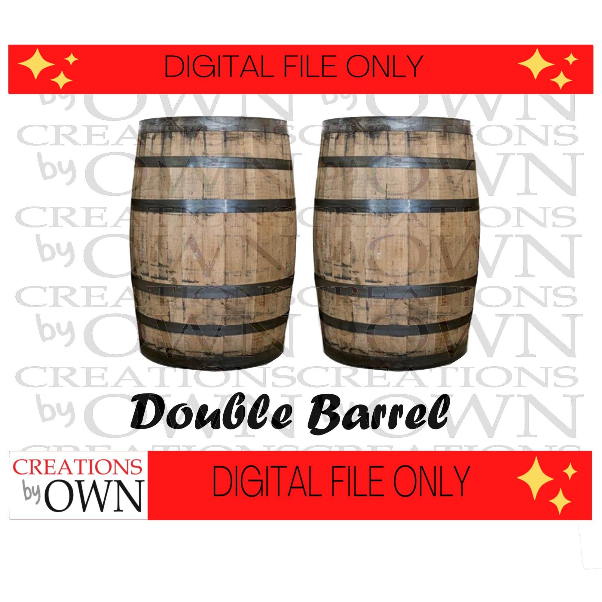 Double Barrel Svg, Dxf, Png, Jpg, Digital Download, Bar Towel Design ...