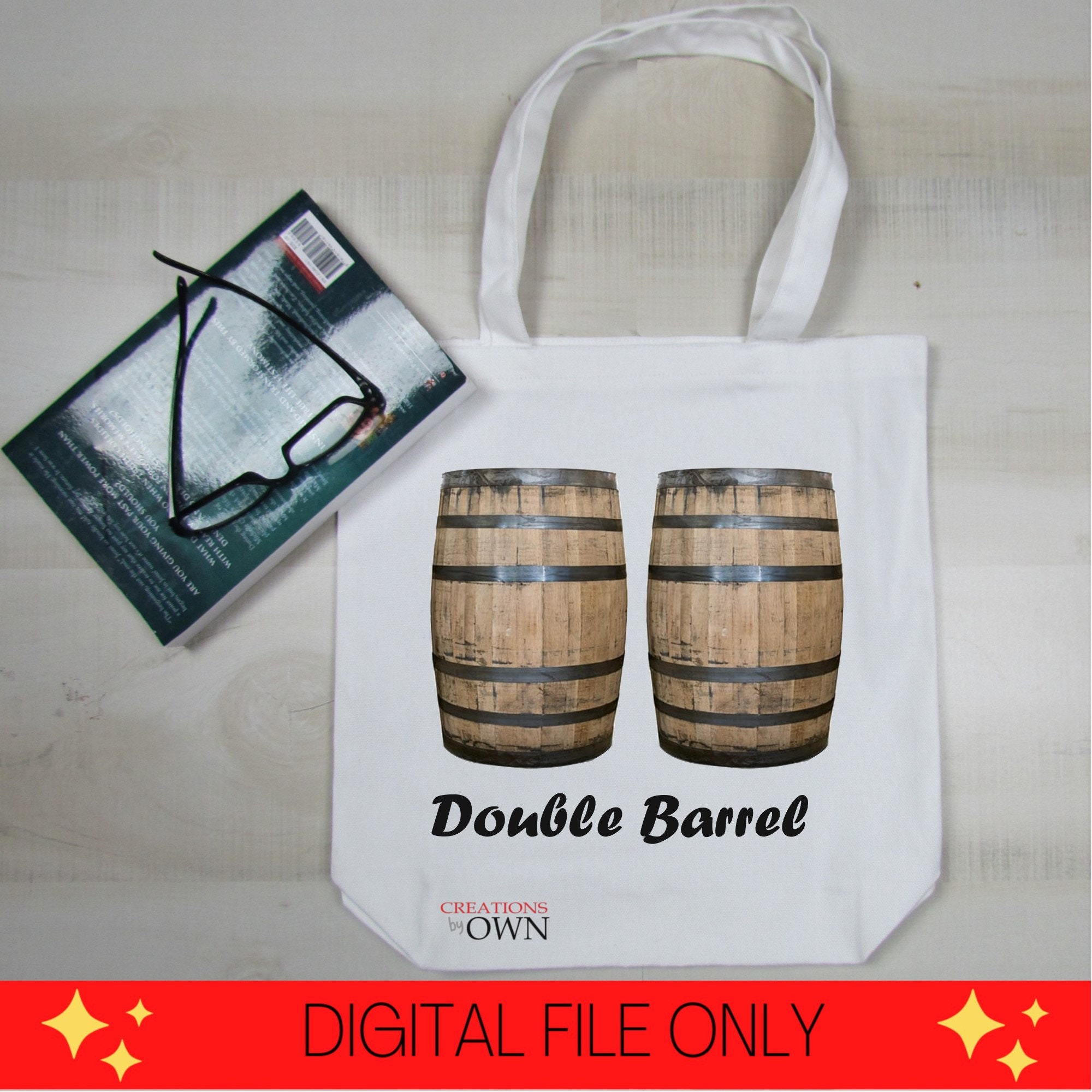 Double Barrel Svg, Dxf, Png, Jpg, Digital Download, Bar Towel Design ...