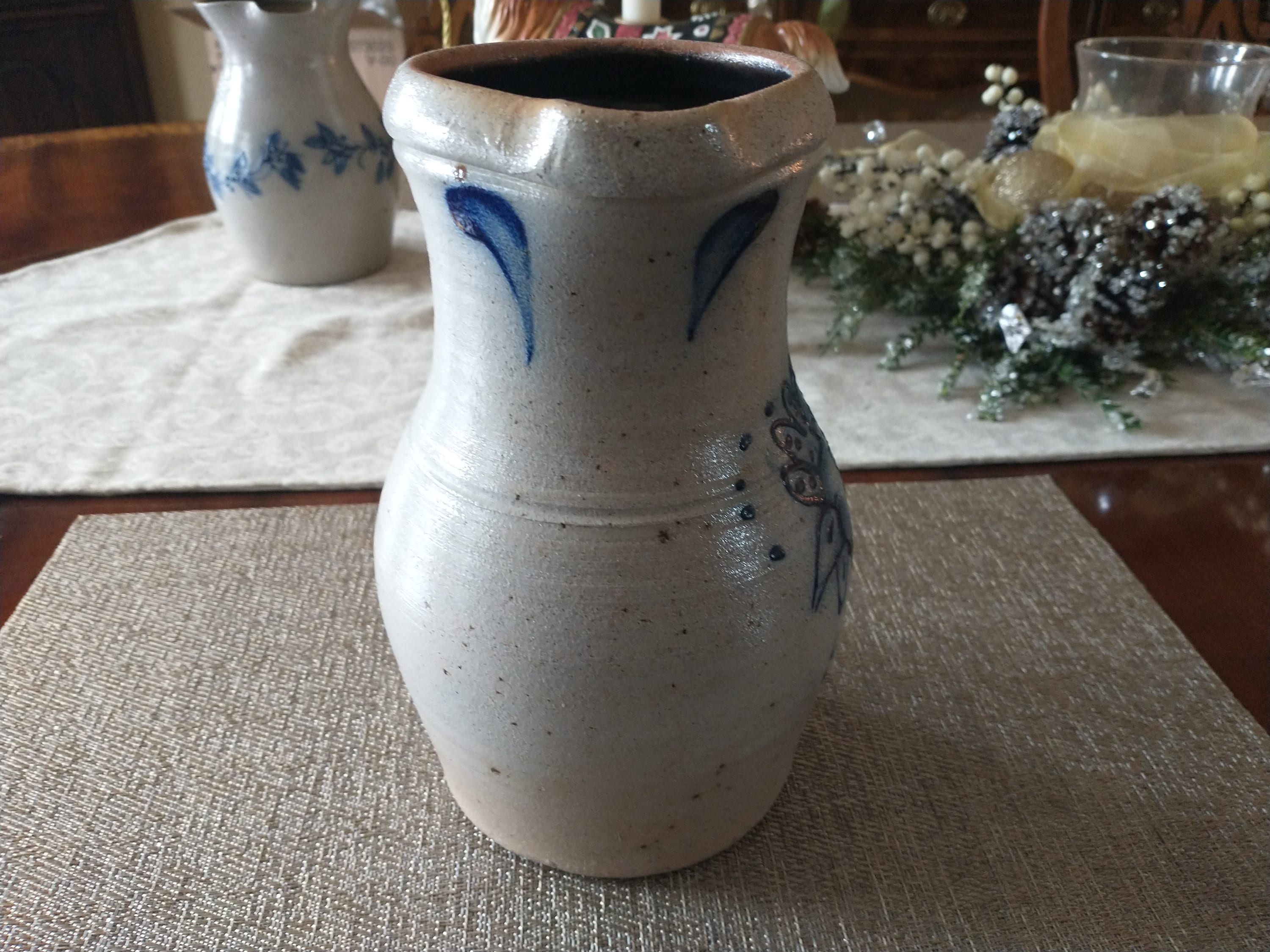 Vintage Rowe Pottery Works Stoneware Pitcher Floral Design 1987 - Etsy