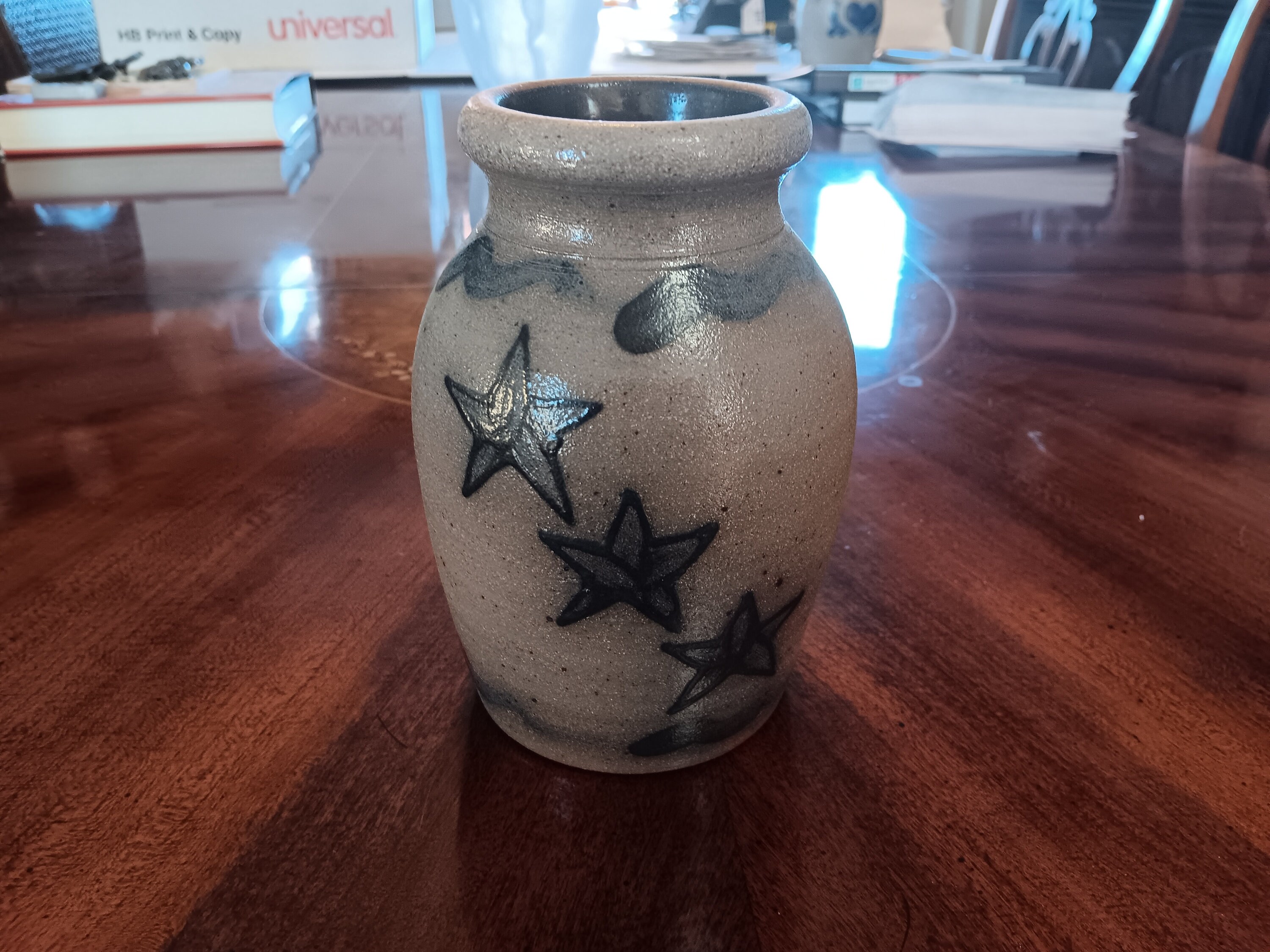 Vintage Rowe Pottery Works Stoneware Vase Three Stars Design 1991 - Etsy