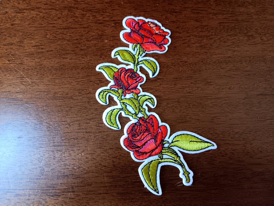 Vintage Triple Rose Flower Patch - Etsy