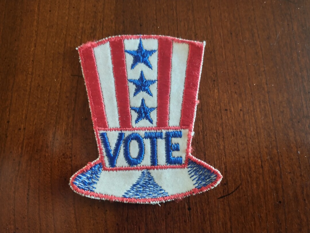 Vintage Vote Top Hat Uncle Sam Patch - Etsy