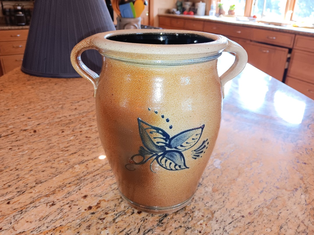 Vintage Rowe Pottery Works Stoneware Vase Floral Design - Etsy