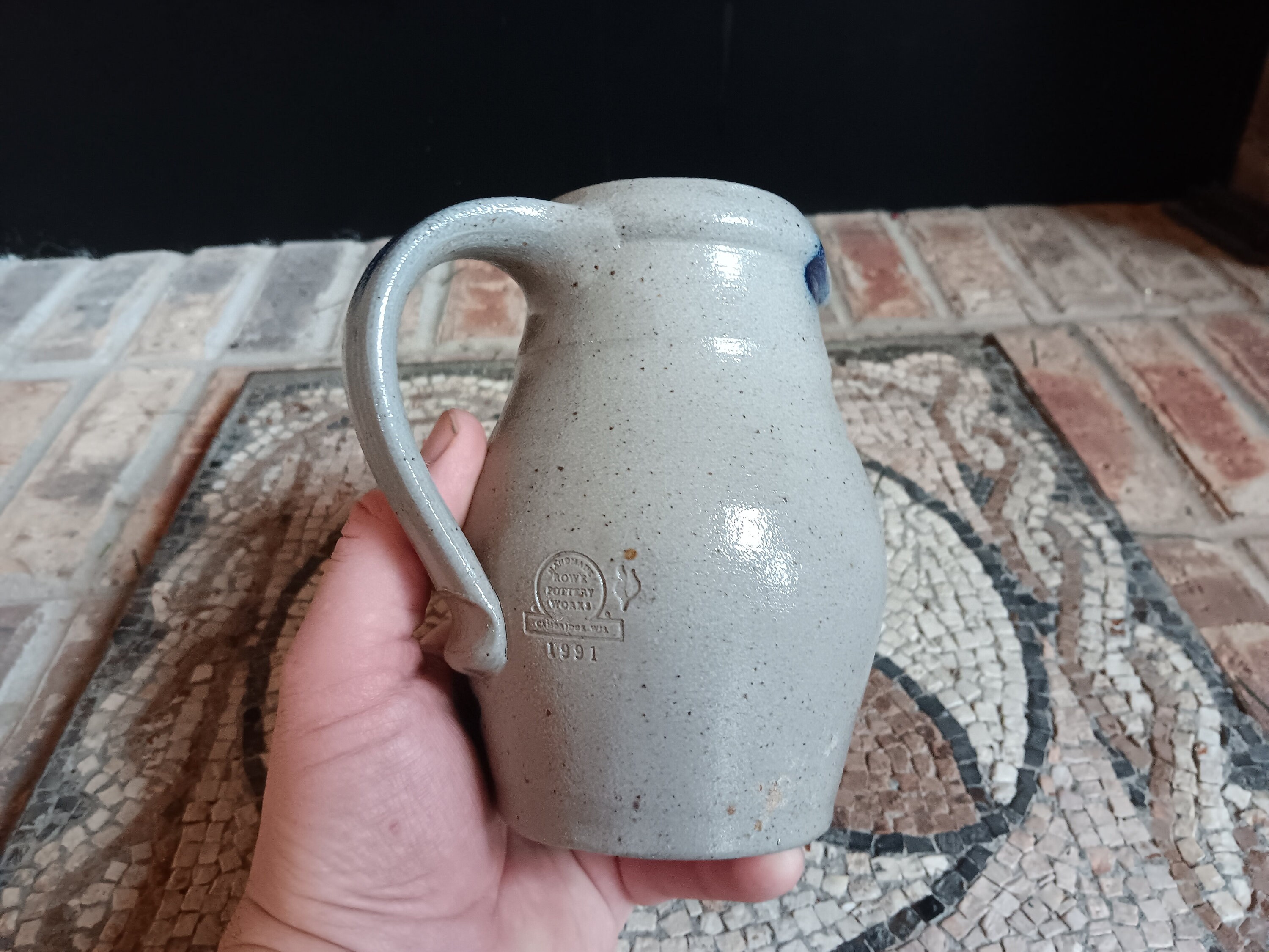 Vintage Rowe Pottery Stoneware Pitcher Cow Design 1991 - Etsy