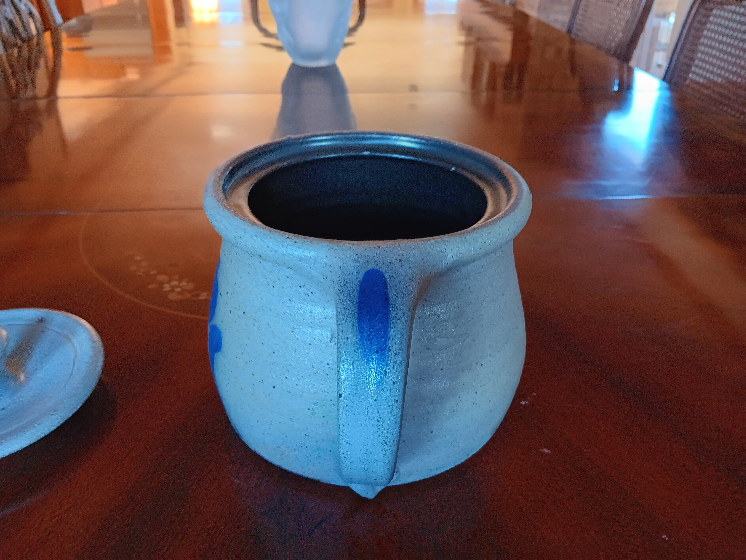 Vintage Rowe Pottery Works One Handle Bean Pot With Lid Floral Design ...