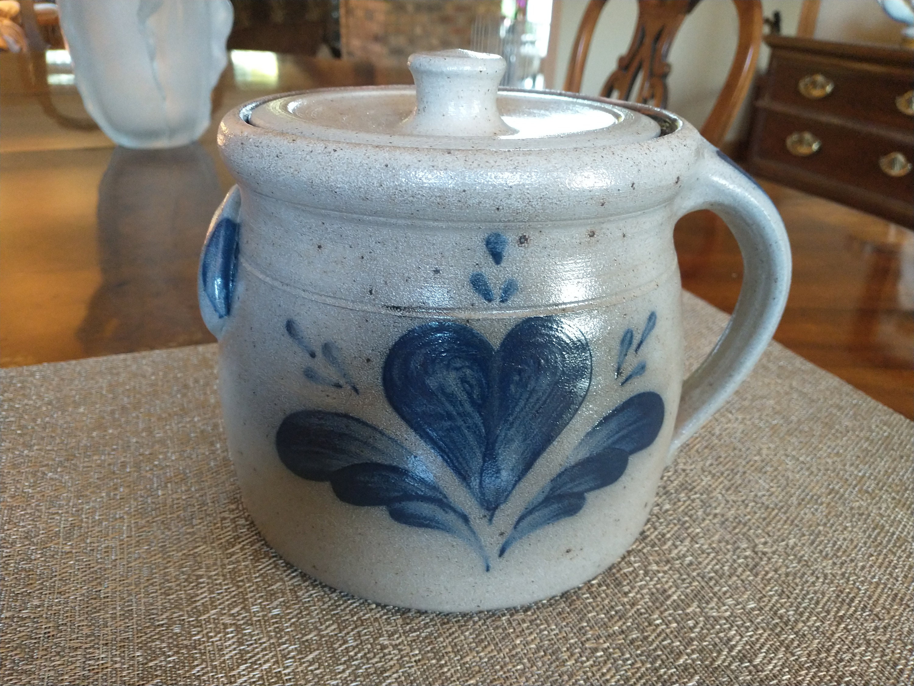 Vintage Rowe Pottery Works Bean Pot With Lid Heart Design 1991 - Etsy