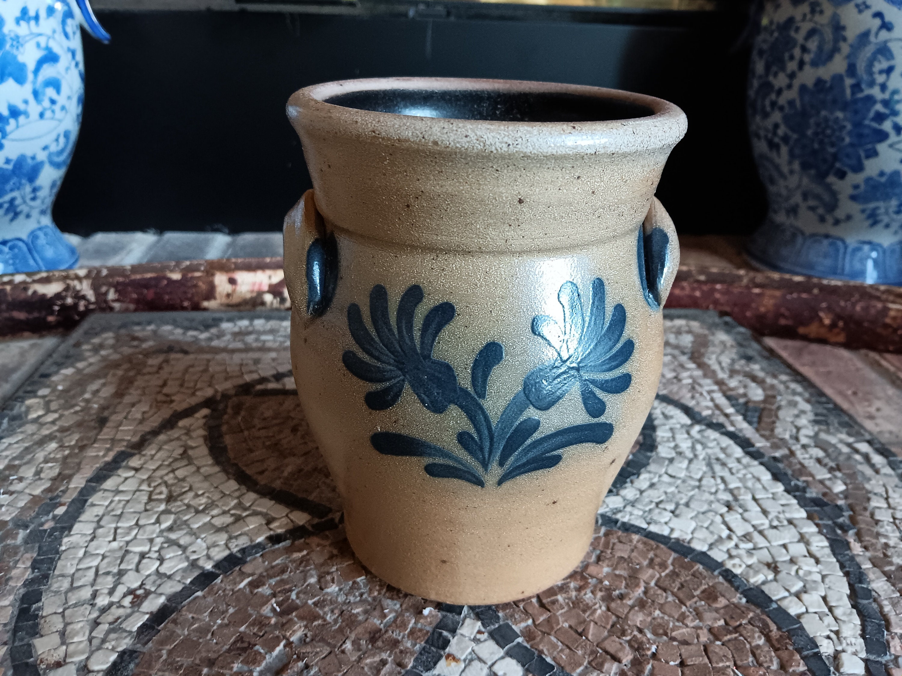 Vintage Rowe Pottery Works Stoneware Vase Floral Design 1991 - Etsy