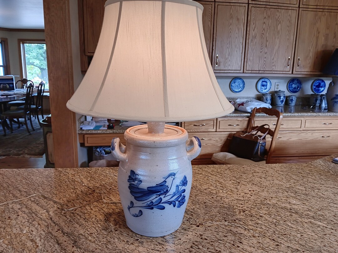 Vintage Ethan Allen by Rowe Pottery Works Lamp Blue Bird - Etsy