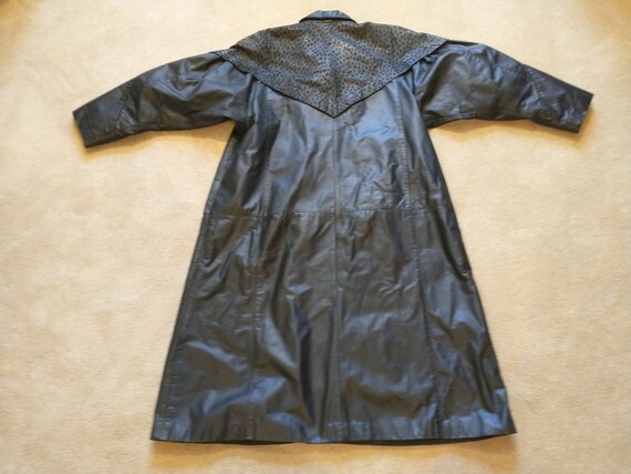Vintage Mercedes Women's Black Leather Raincoat Size … - Gem