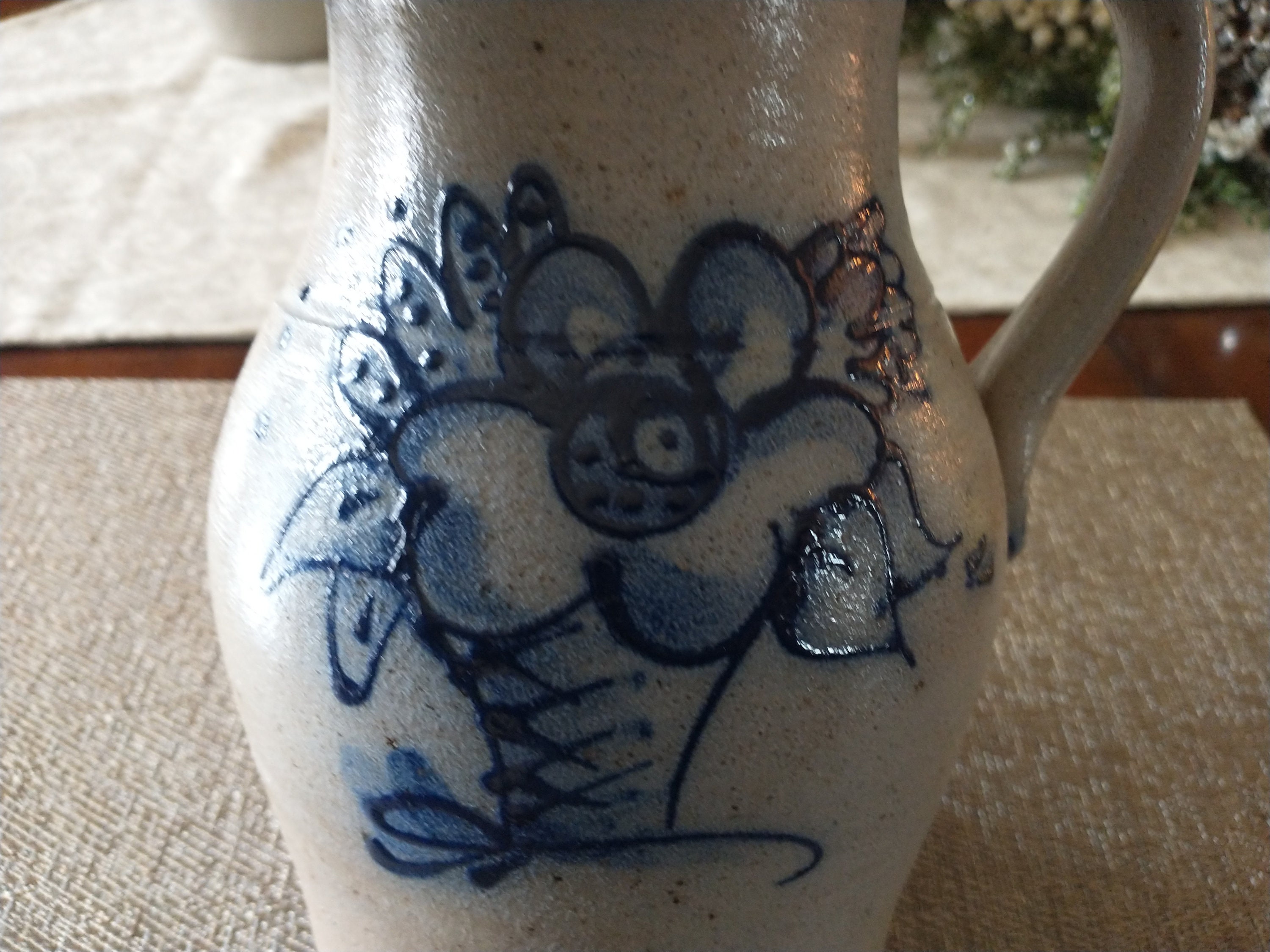 Vintage Rowe Pottery Works Stoneware Pitcher Floral Design 1987 - Etsy