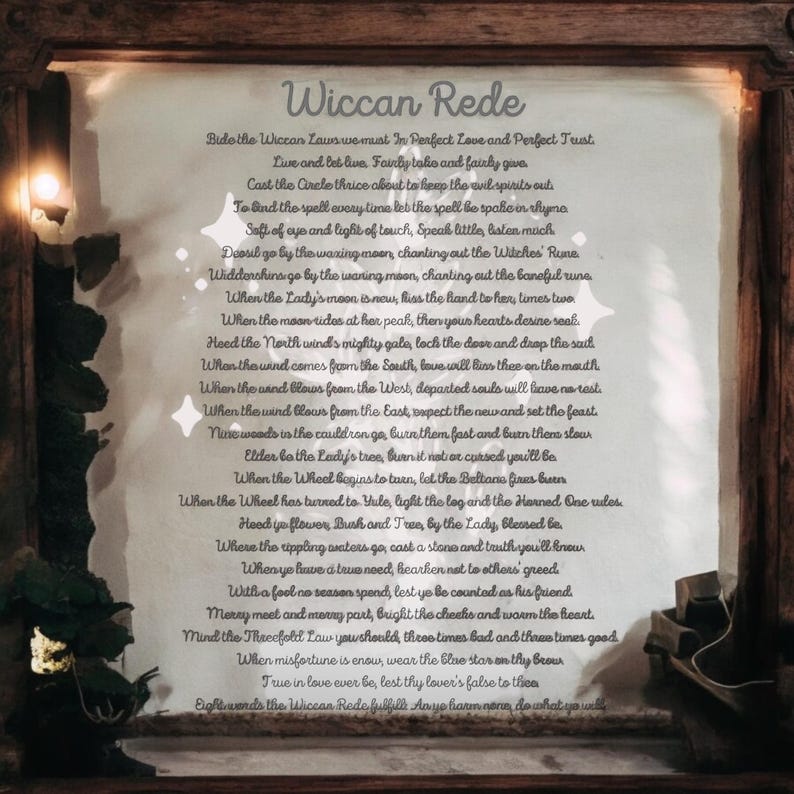 Wiccan Rede Wall Decor | Printable | Grimoire - Etsy