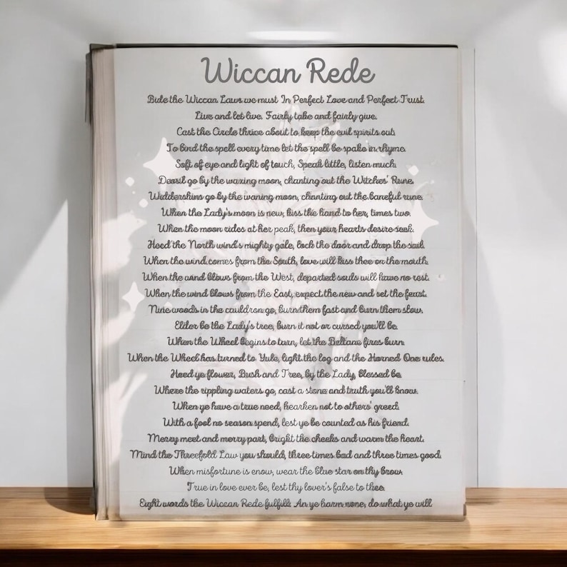 Wiccan Rede Wall Decor | Printable | Grimoire - Etsy