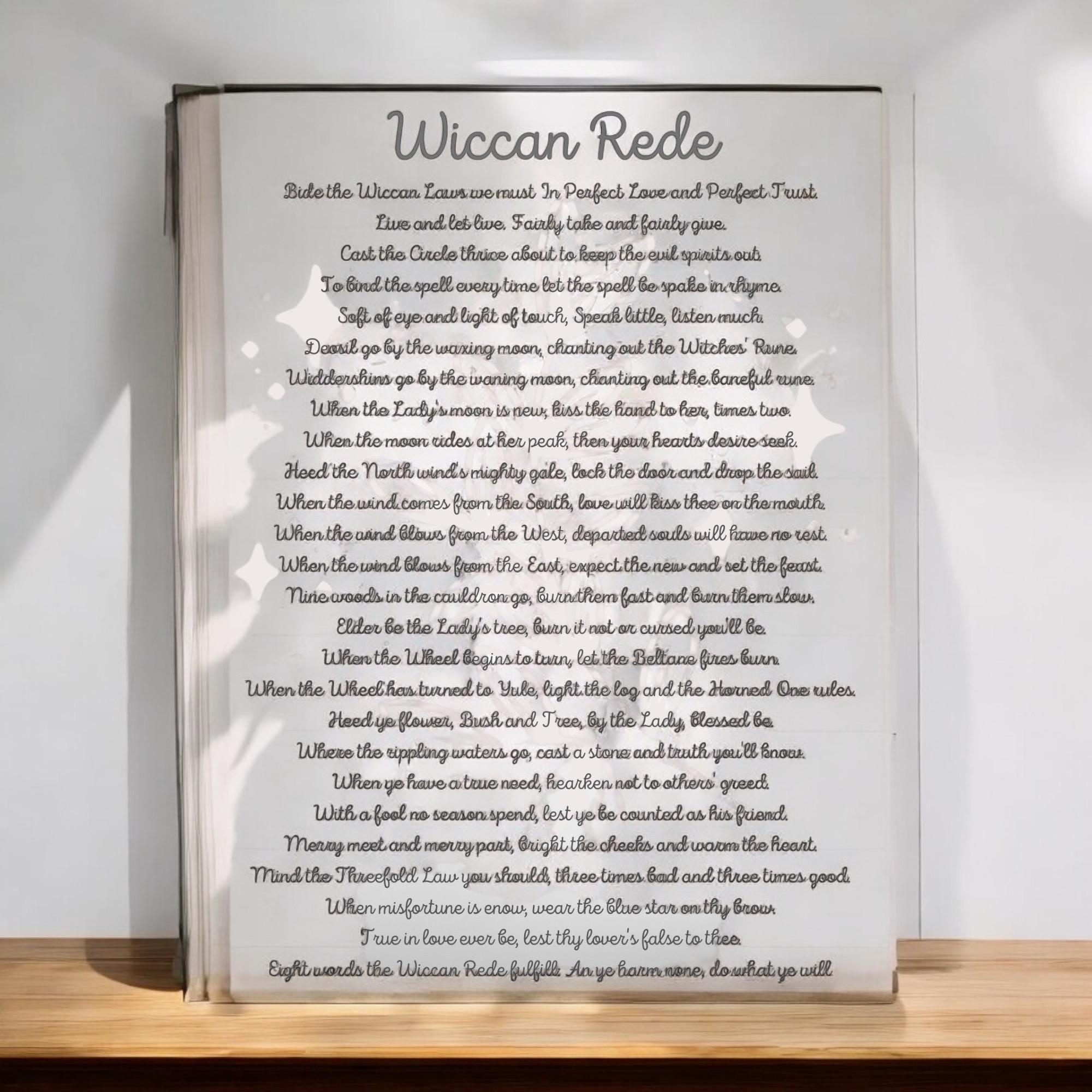 Wiccan Rede Wall Decor | Printable | Grimoire - Etsy