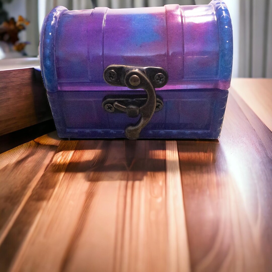 Locking Miniature Treasure Chest | Dice Chest | Customizable Chest ...