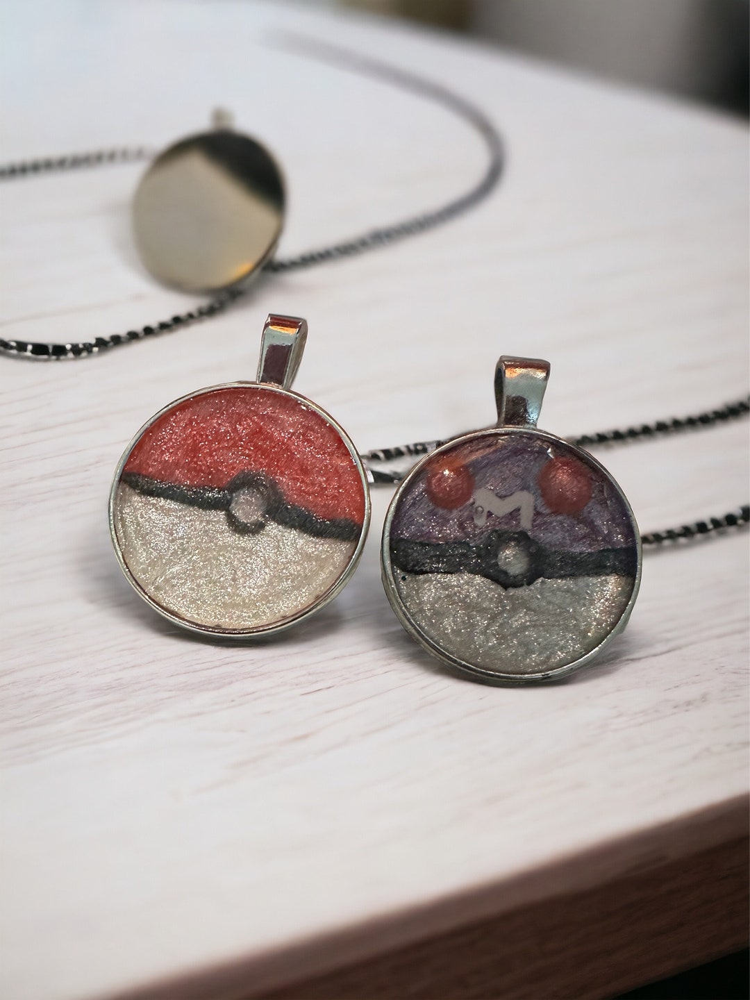Pokeball Pendant Necklace - Etsy