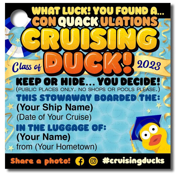 Graduation Duck Tag - Etsy