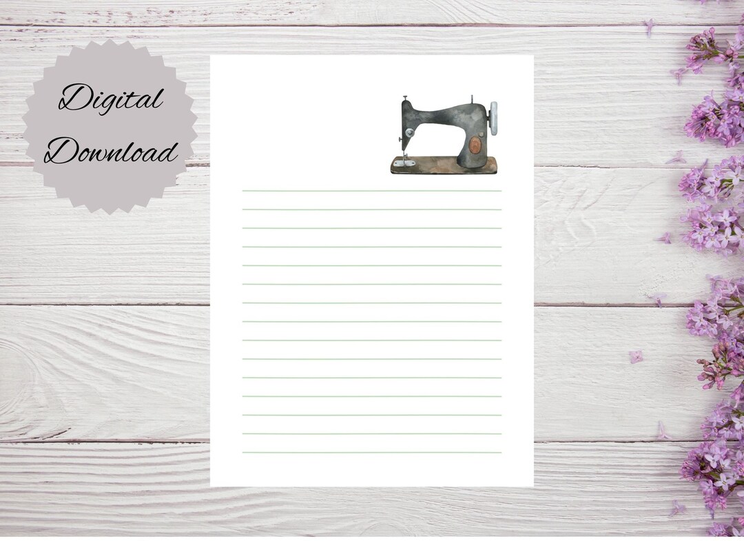 Sewing Note Papers, Printable Stationery, Notepad, Writing Paper ...