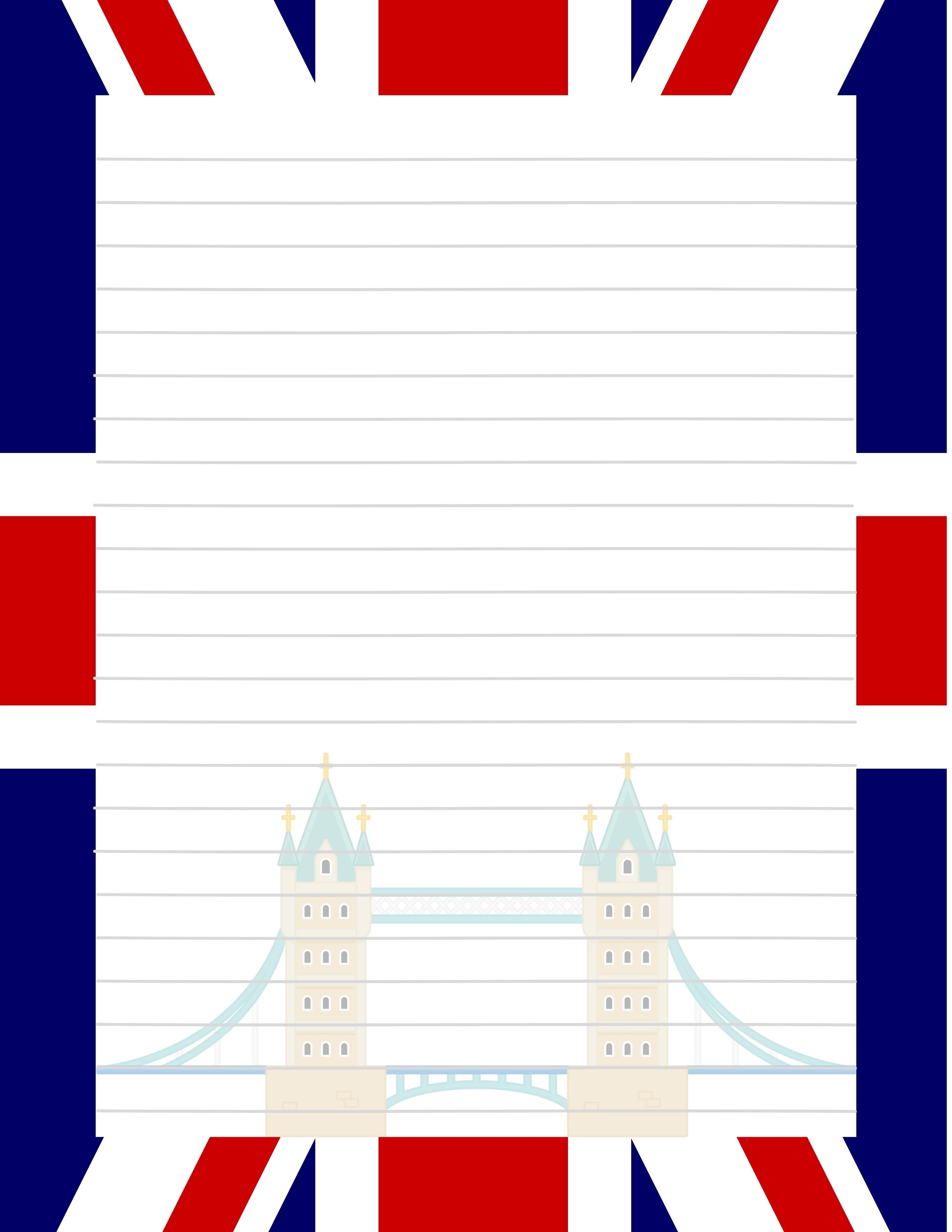 London Notepaper, Notepad, Printable Stationery, Writing Paper, A4 (8.5 ...