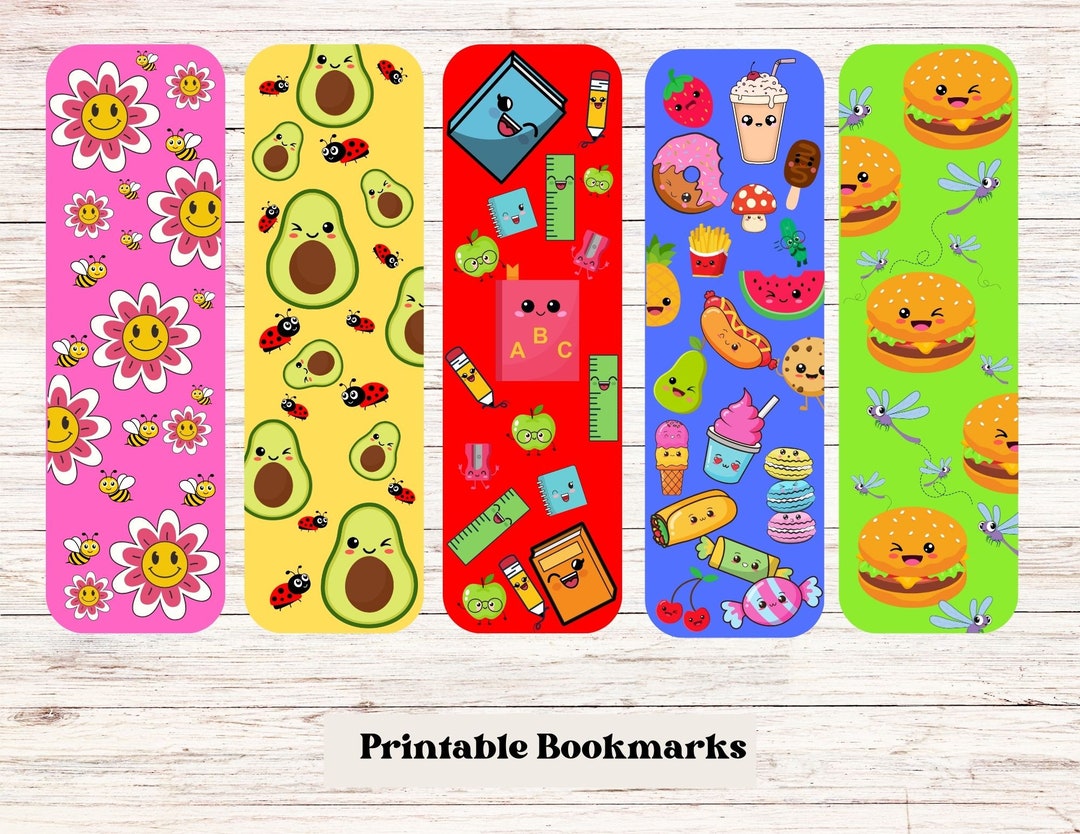 Kawaii Printable Bookmarks, 1.8"w X 6"h, Great Little Gift for ...