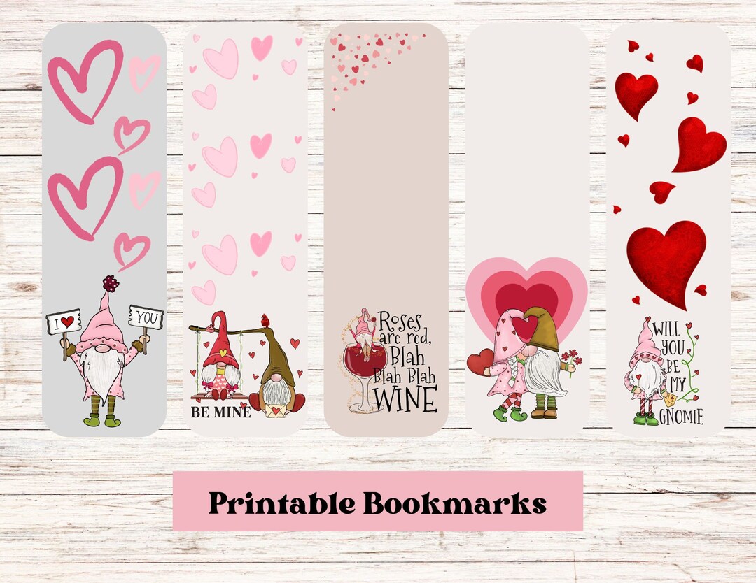 Cute Gnomes/gonks Printable Bookmarks, 5 Designs, 1.8"w X 6"h, Great ...