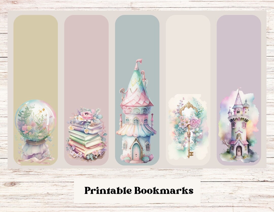 Fairy Tale Printable Bookmarks, 1.8"w X 6"h, 5 Different Designs, Book ...