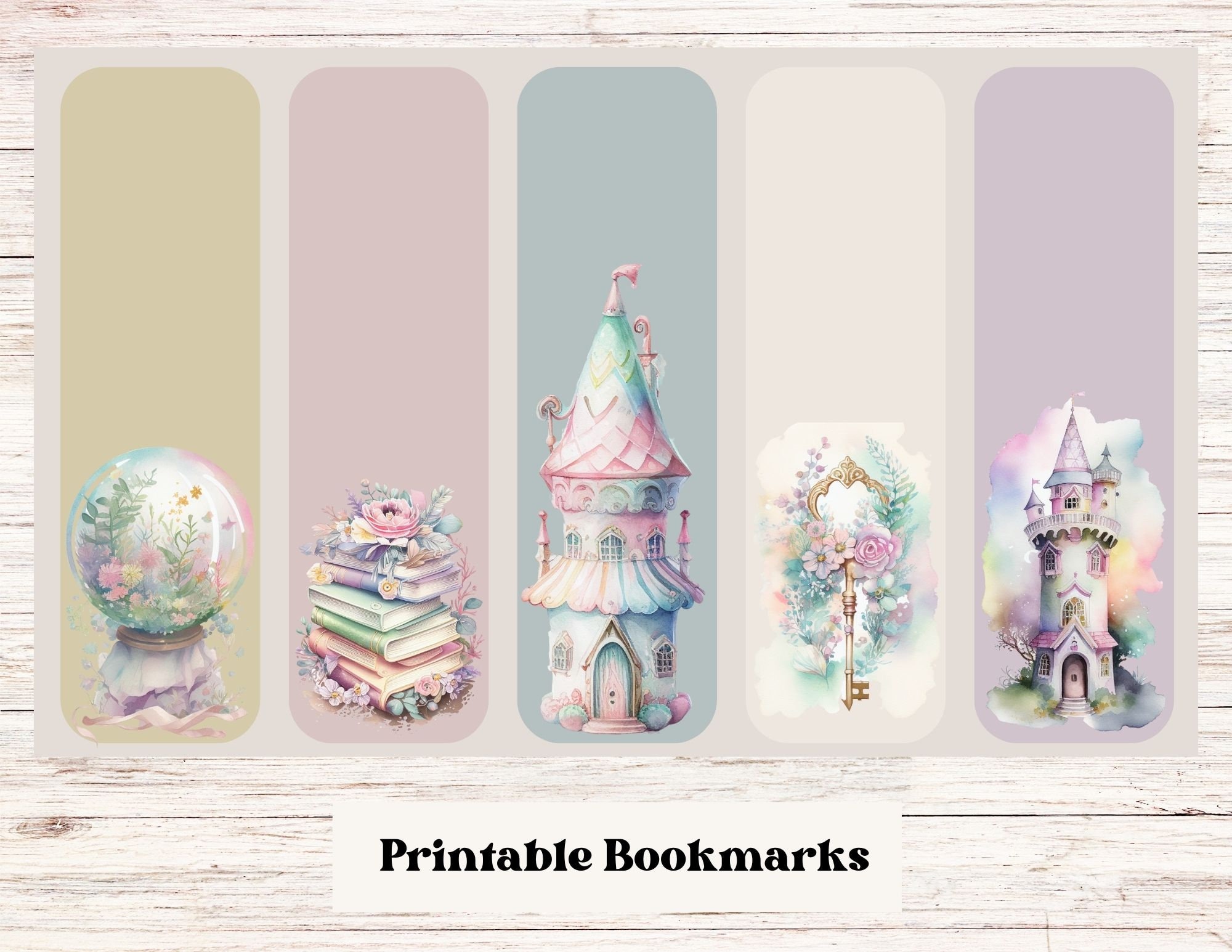 Fairy Tale Printable Bookmarks, 1.8"w X 6"h, 5 Different Designs, Book ...
