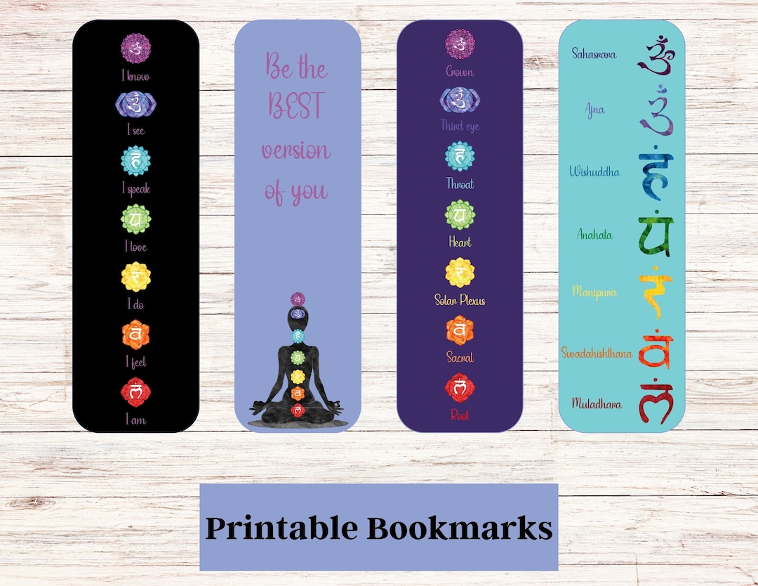 Chakra Printable Bookmarks, Design, 4 Designs, 1.8" X 6", Great to Help ...