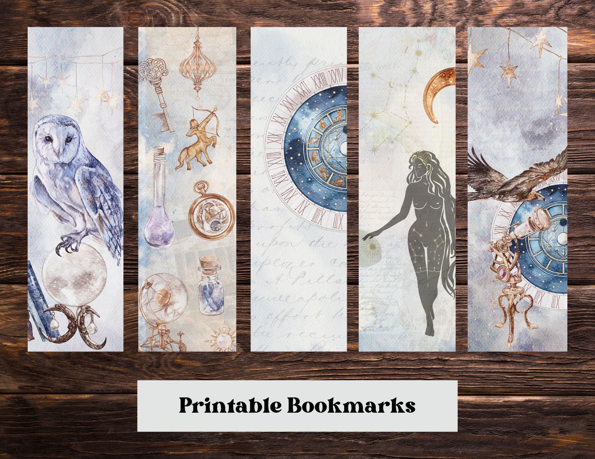 Mystical Celestial Printable Bookmarks. 1.8"w X 6"h, All Designs ...
