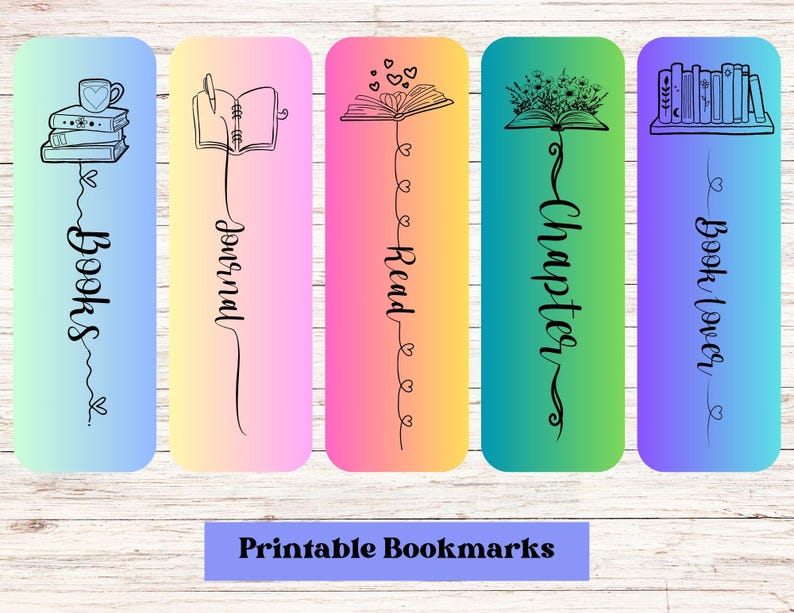 Line Design Bookmarks, 2" X 6" 5 Different Designs. Great Little Gift ...