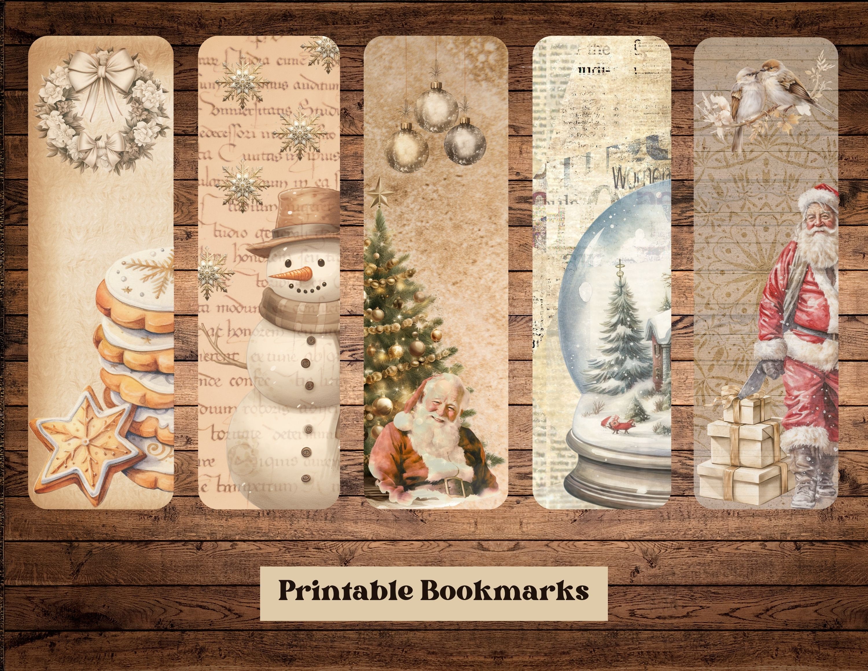 Vintage Christmas Printable Bookmarks, 1.8"w X 6"h. Great Little ...