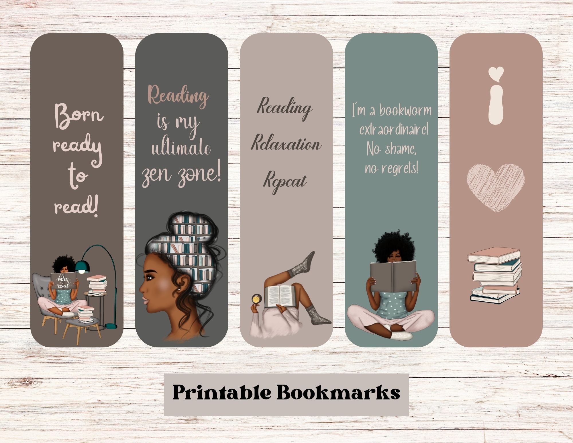 Modern Design Printable Bookmarks, 1.8"w X 6"h, Great Little Gift for ...