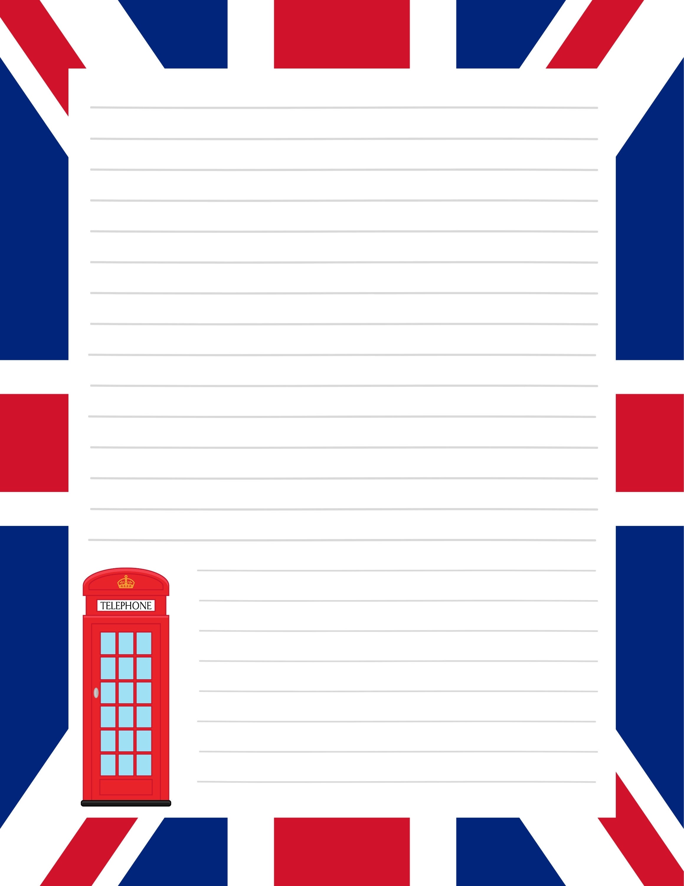 London Notepaper, Notepad, Printable Stationery, Writing Paper, A4 (8.5 ...
