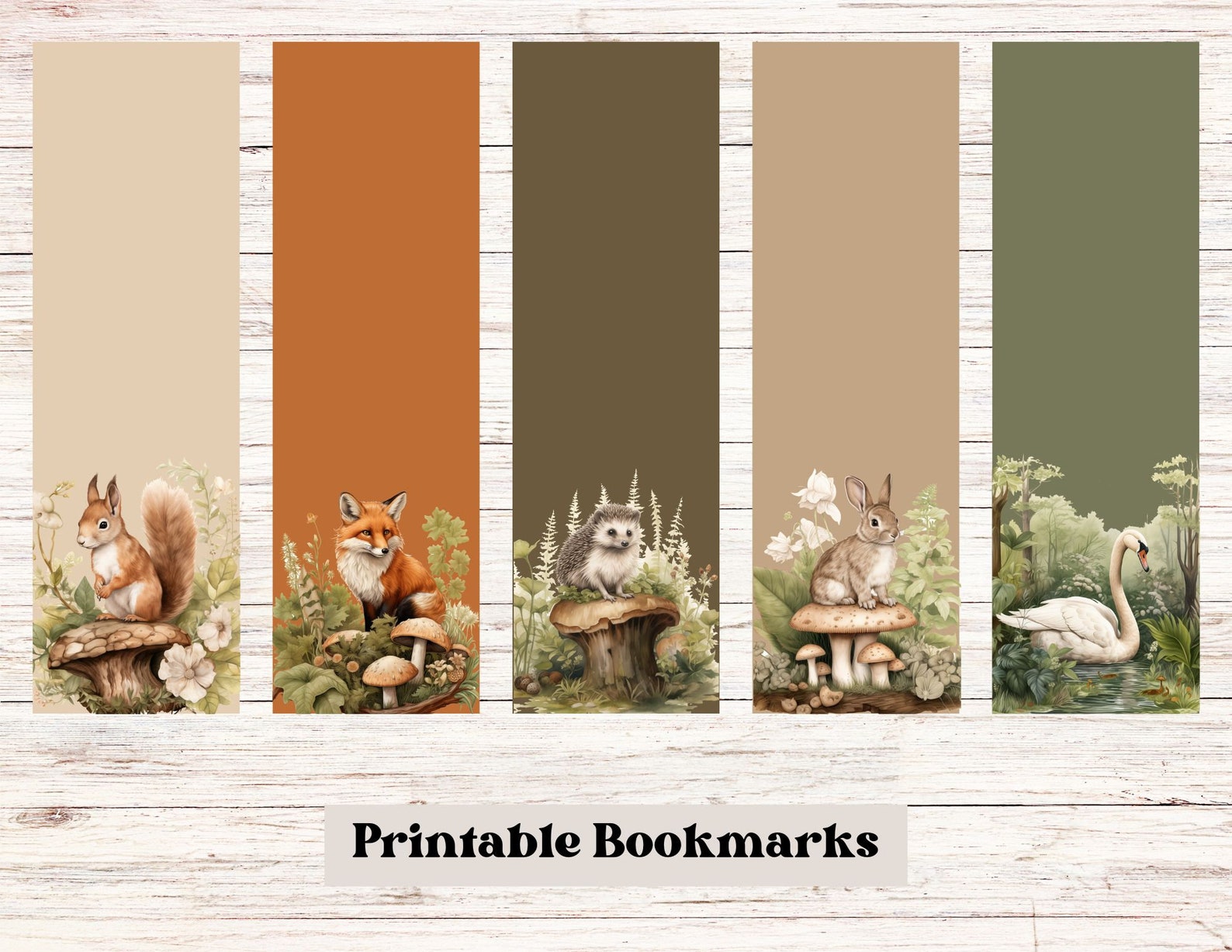 Woodland Printable Bookmarks, 5 Designs, Print on to Card or Sublimate ...
