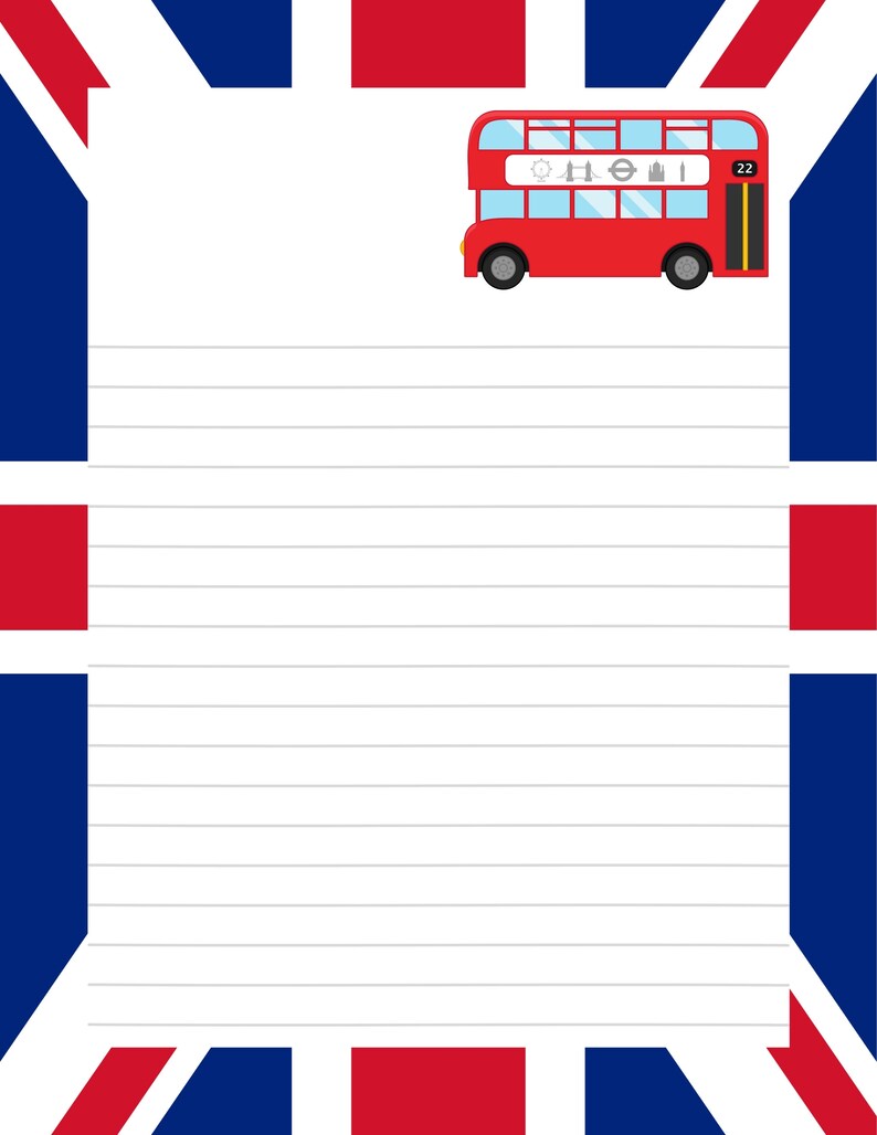 London Notepaper Notepad Printable Stationery Writing - Etsy