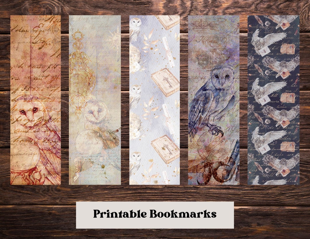 Wise Owl Printable Bookmarks, Great Gift for Book Lovers, 1.8"w X 6"h ...