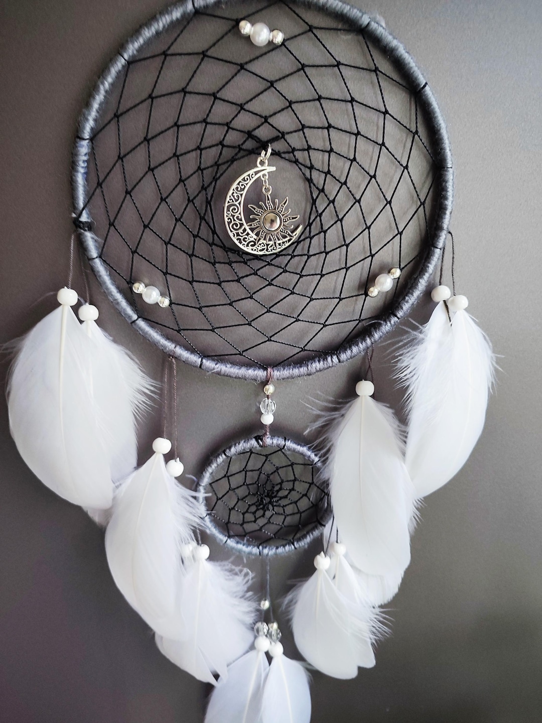 Sun and Moon Dreamcatcher White Dreamcatcher, Bohemian Bedroom Decor ...