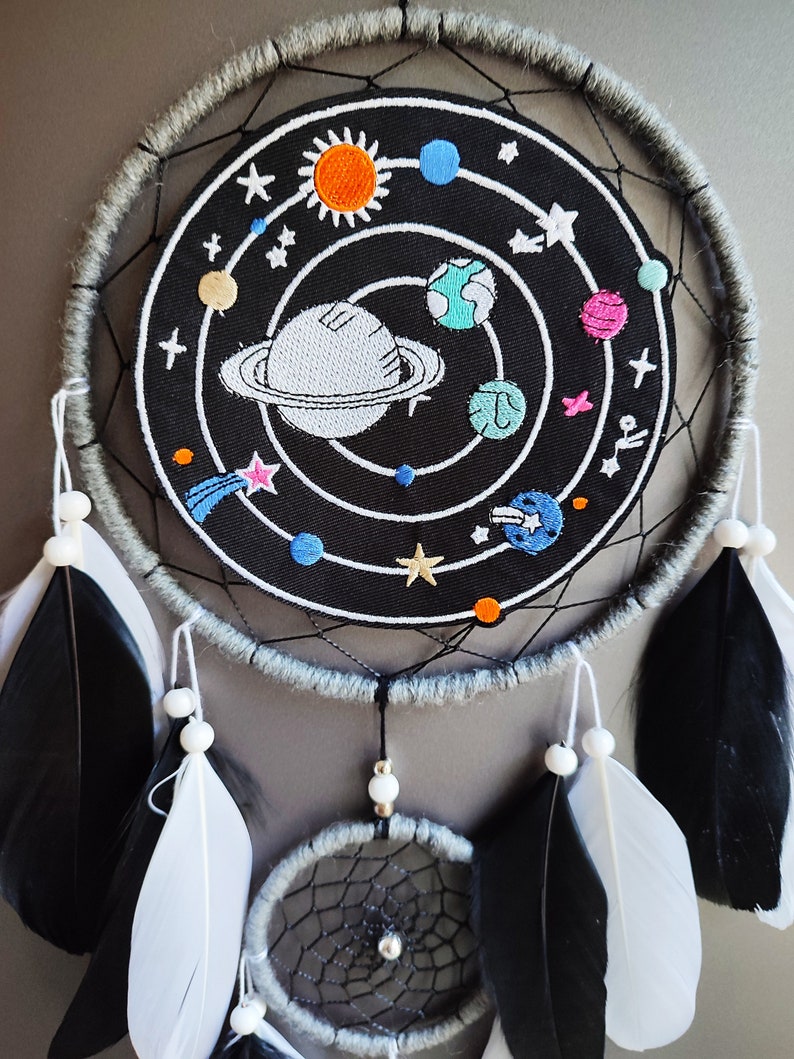Space Solar System Dreamcatcher Galaxy Black Dream Catcher - Etsy