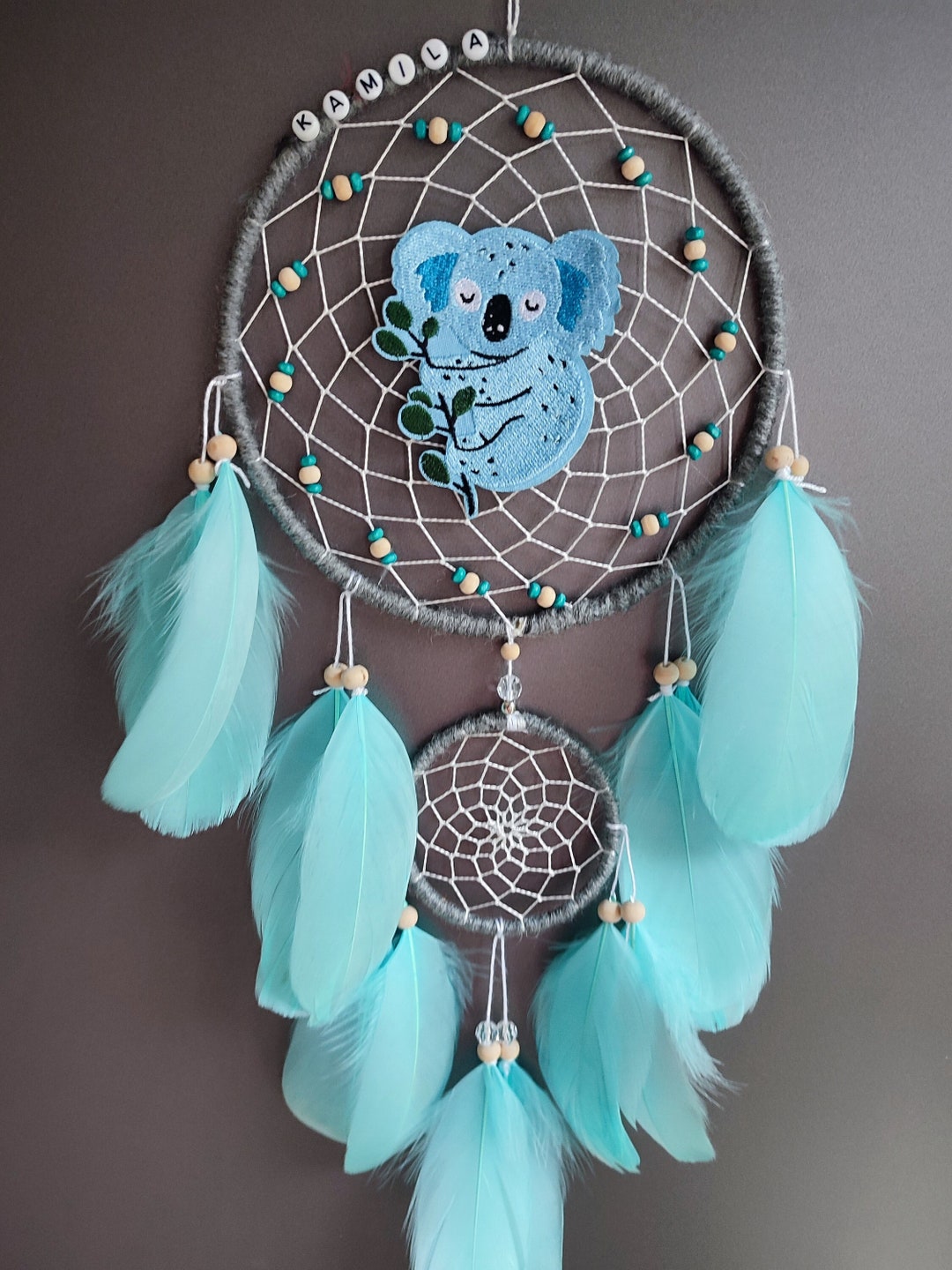Personalized Koala Bear Nursery Dreamcatcher, Tropical Decor for Girls ...