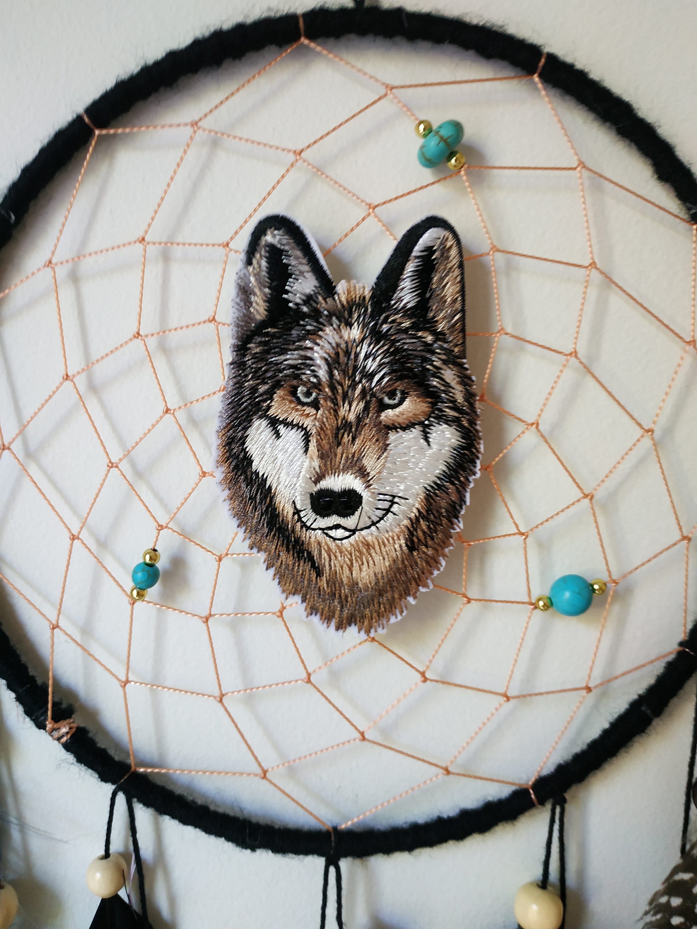 Native American Wolf Dreamcatcher