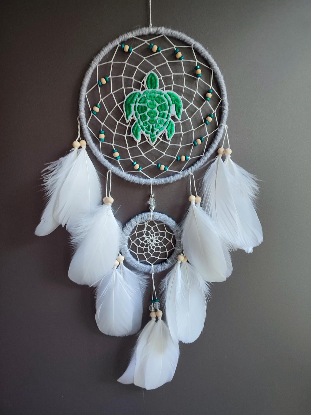 Custom Sea Turtle Dream Catcher Authentic, White Dreamcatcher Boho ...