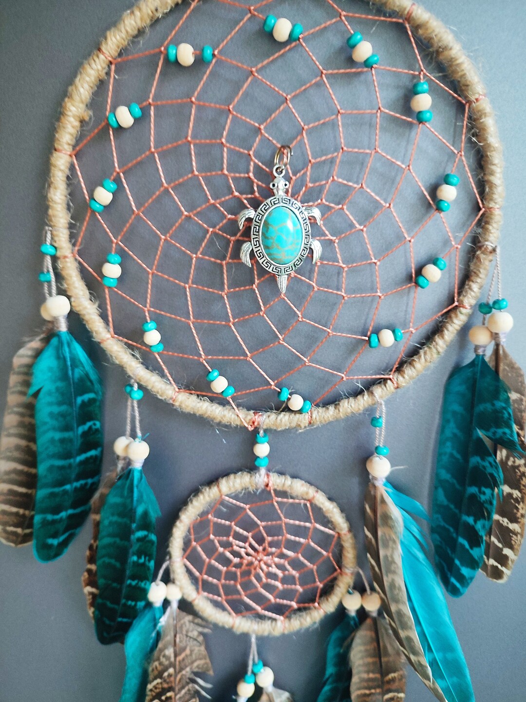 Sea Turtle Dream Catcher Turquoise Dreamcatcher Authentic Style Native ...