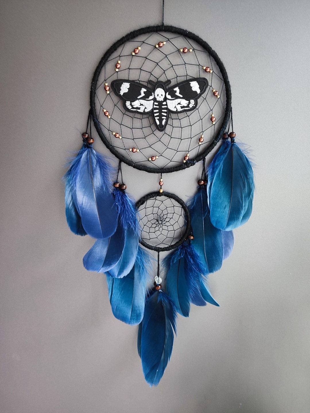 Spooky Gothic Dreamcatcher Death Head Moth Dream Catcher Black, Goth ...