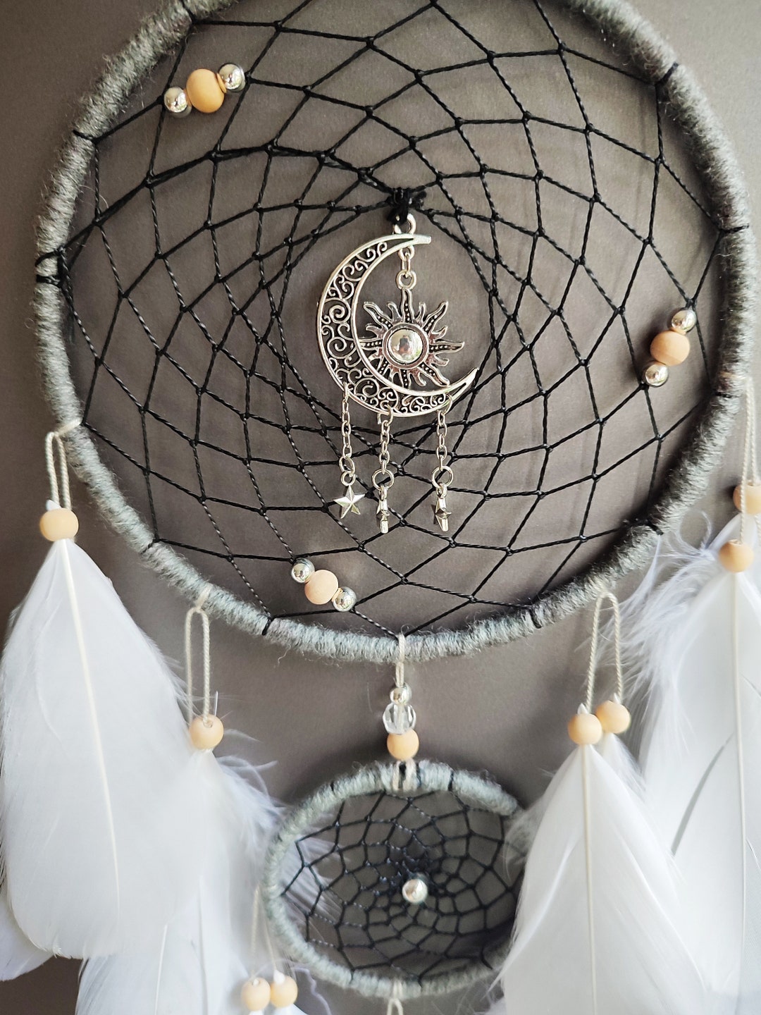 Sun and Moon Dreamcatcher White Dreamcatcher, Bohemian Bedroom Decor ...