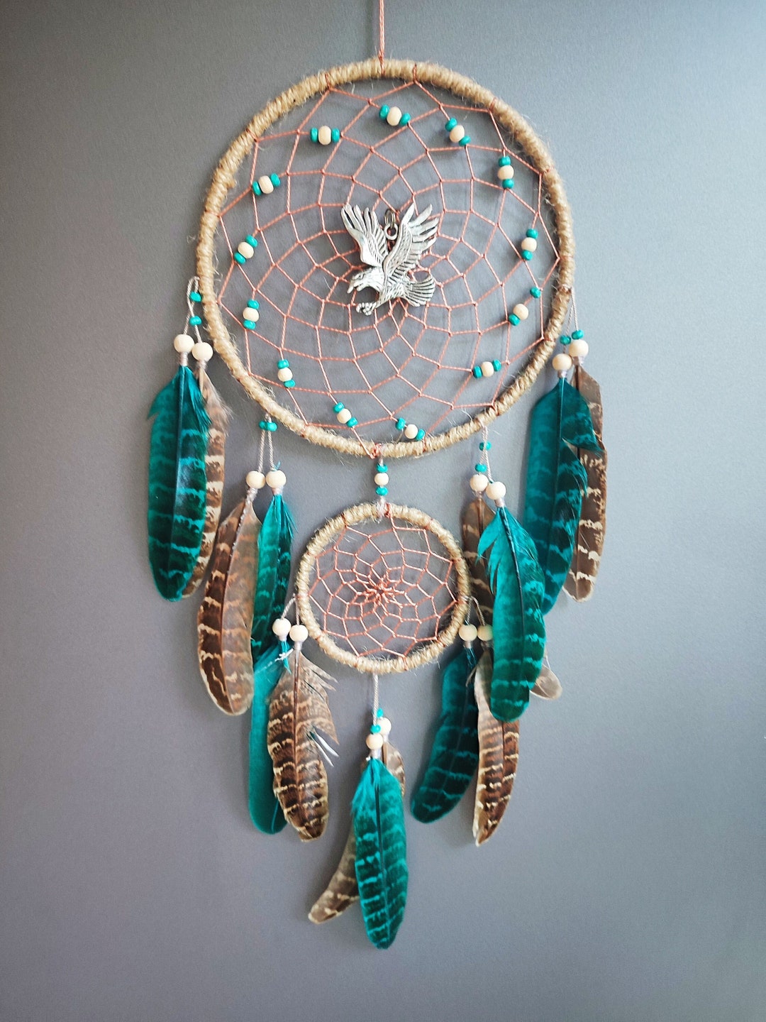 Authentic Style Eagle Dream Catcher Turquoise Dreamcatcher Native ...