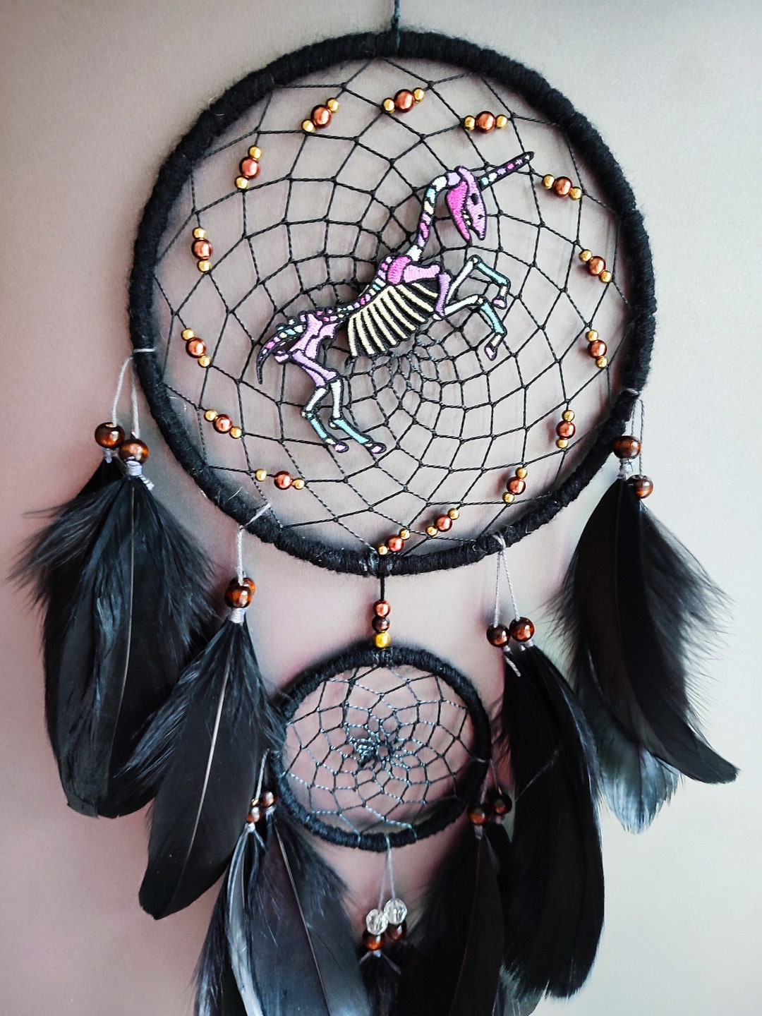 Whimsigoth Decor Skeleton, Gothic Dreamcatcher Black Dream Catcher ...