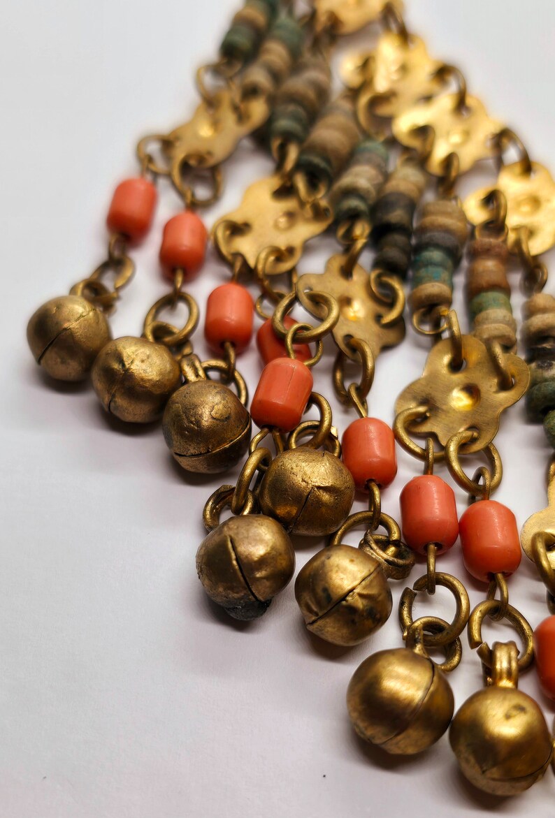 ANTIQUE Vintage 1920s Art Deco Egyptian Revival Faience Bib Bead ...