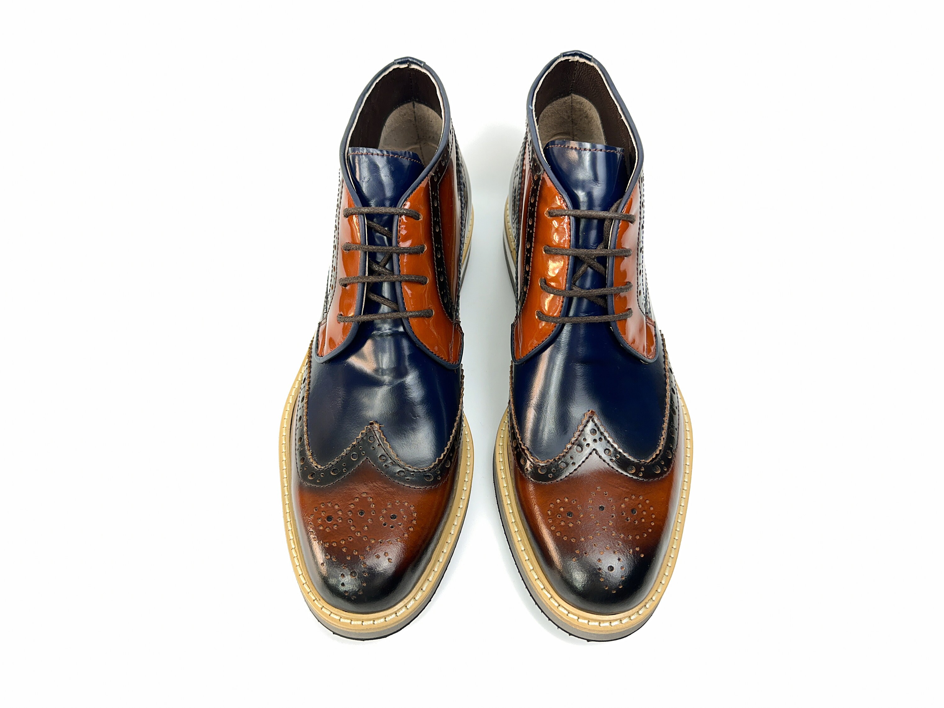 Handmade Leather Spectator Wingtip Half Boots Premium - Etsy