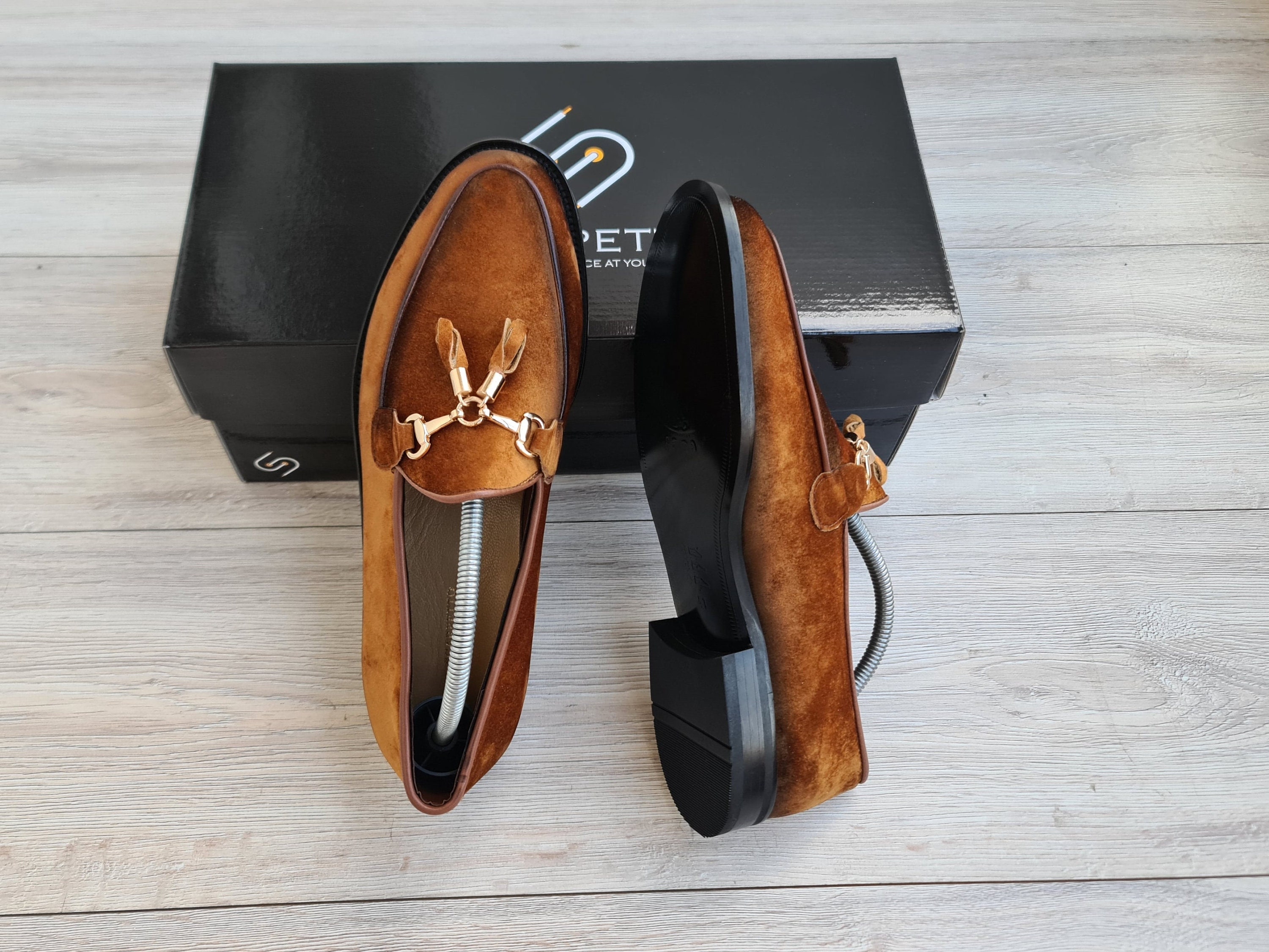 Men's Suede Leather Tassel Loafers - Etsy