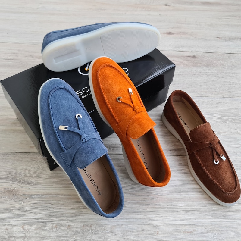 Orange Velvet Loafer - Etsy UK