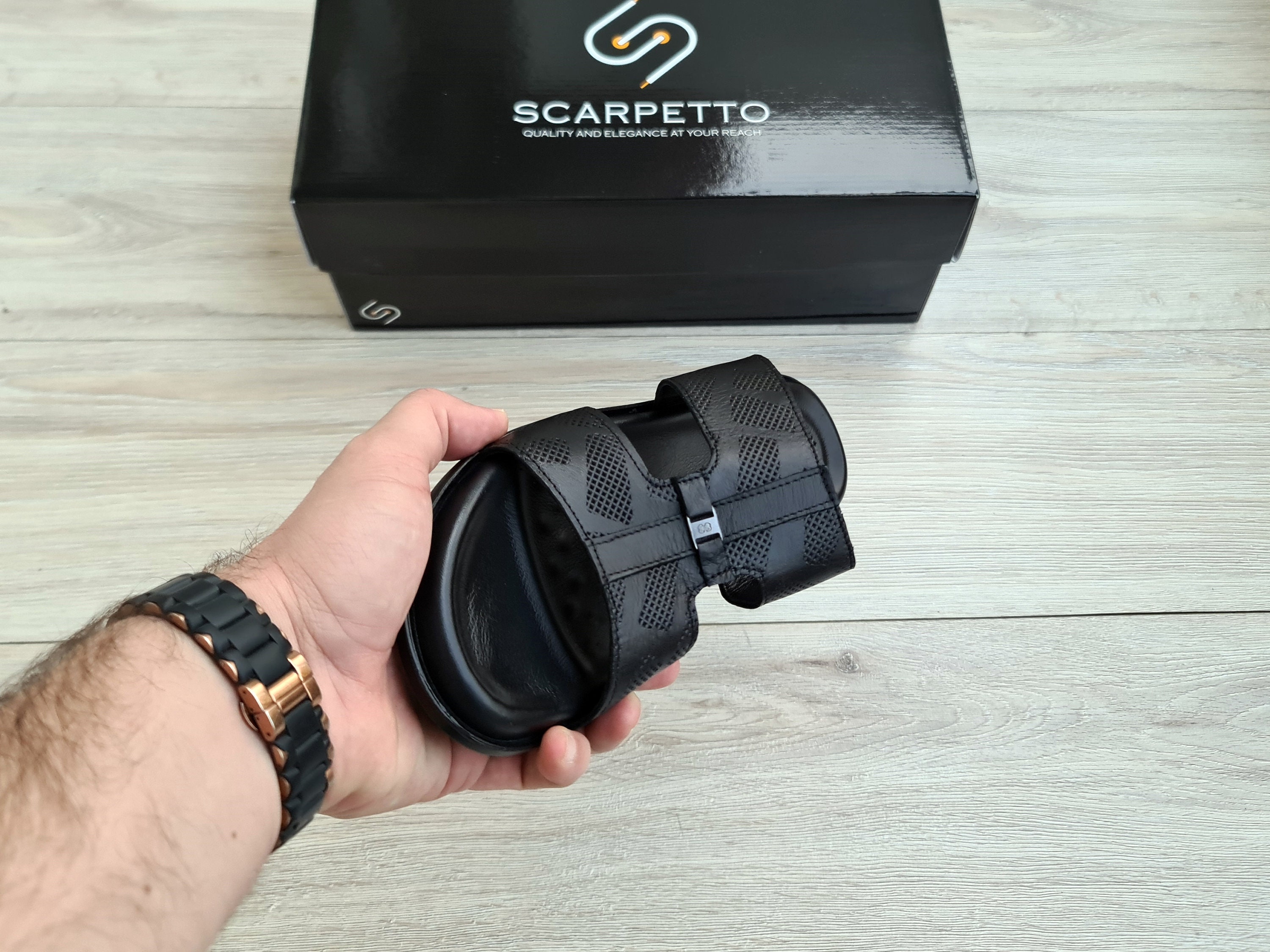 Premium Leather Men's Sandals Handmade Anti-skid Slides - Etsy